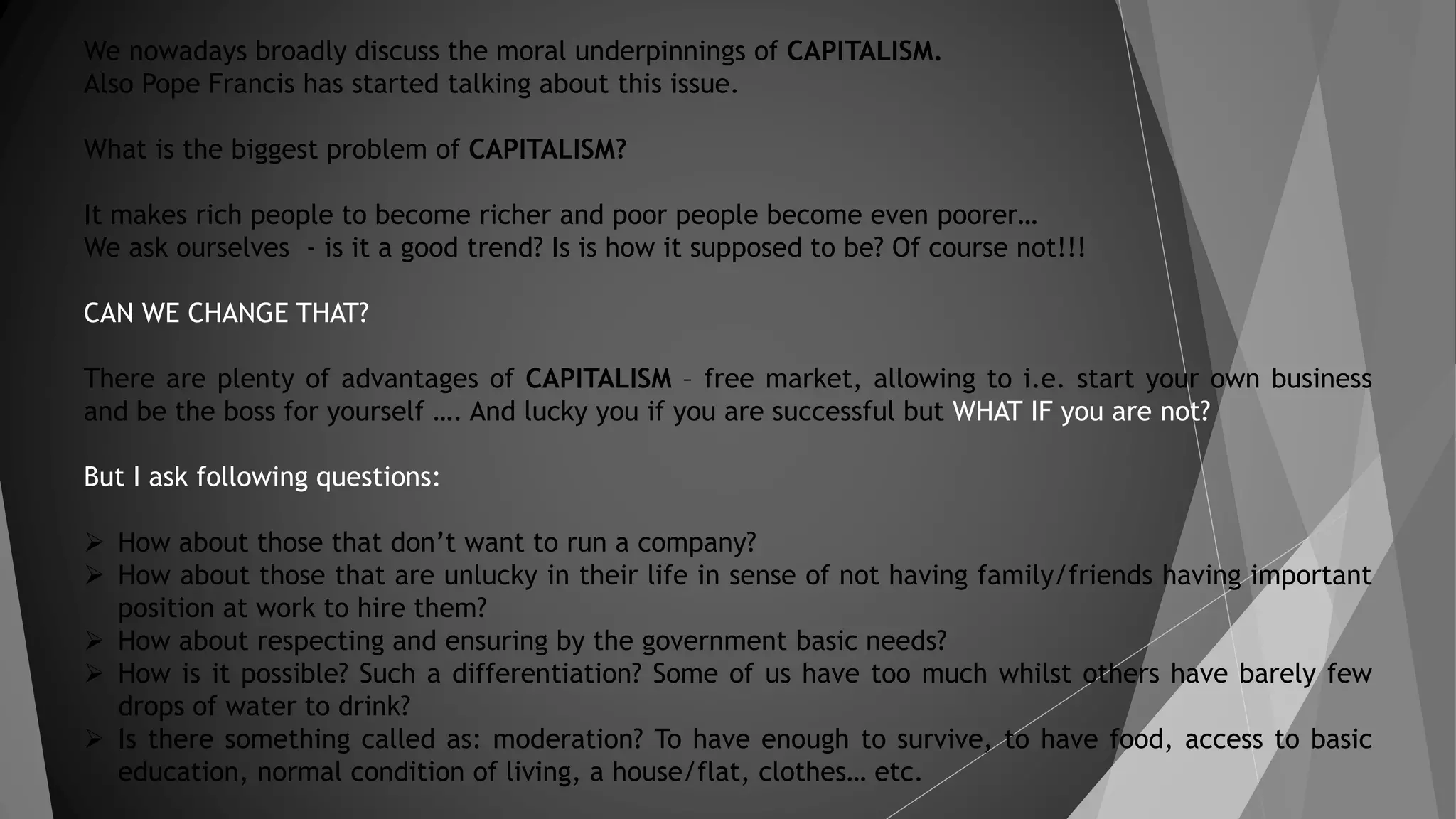 [Challenge:Future] Moral Underpinnings of capitalism | PDF | Debated ...