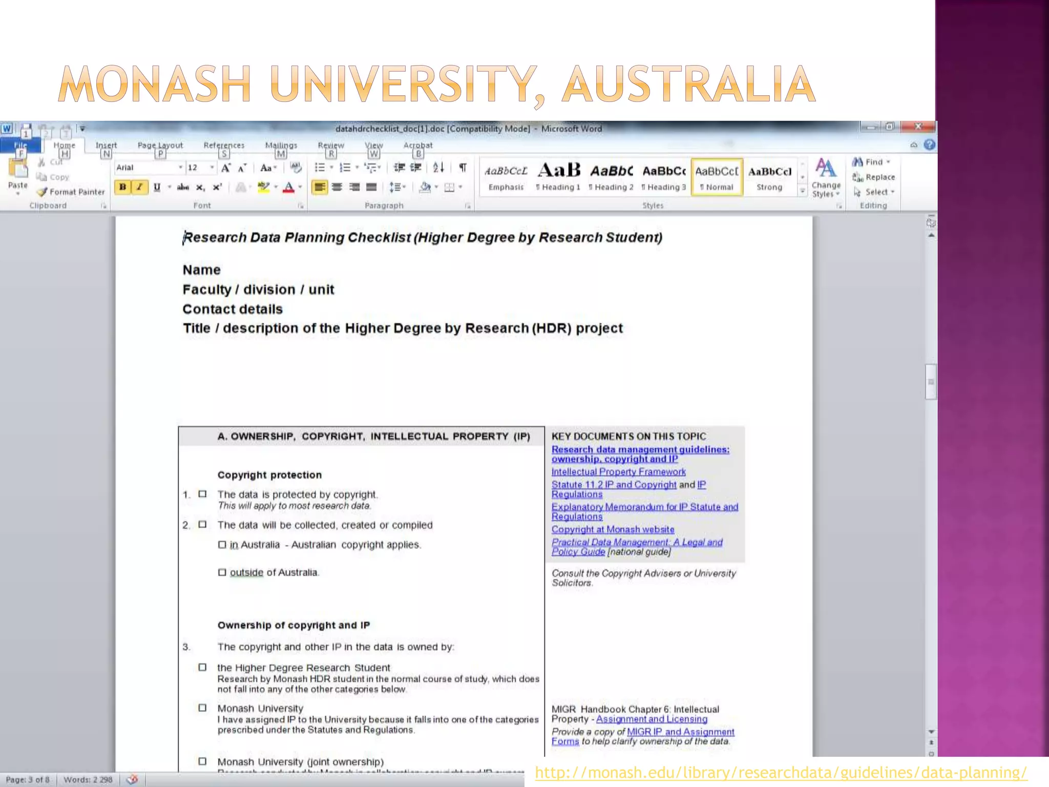 Developing an institutional research management plan: guidelines | PPTX