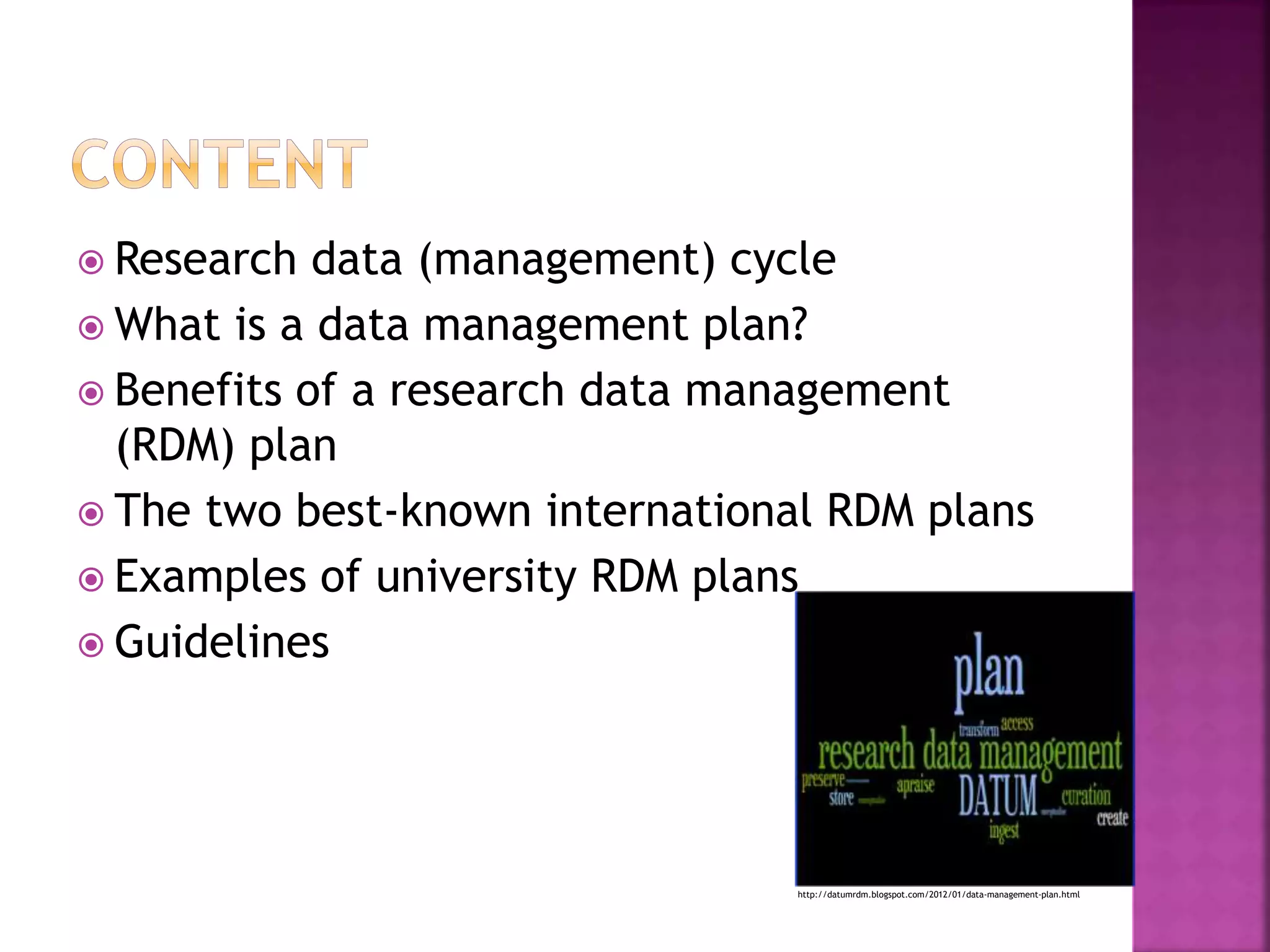 Developing an institutional research management plan: guidelines | PPTX