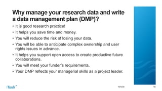Part I: Data management planning - Training for trainers | PPT