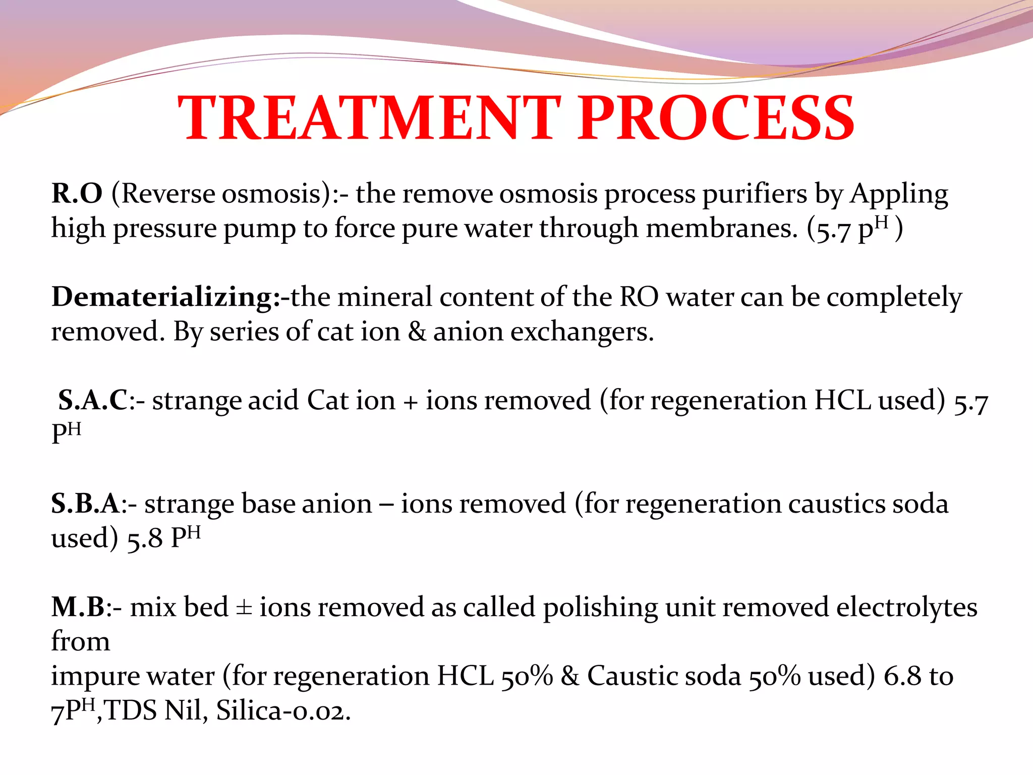 DEMINERALIZATION WATER TREATMENT PLANT | PPTX