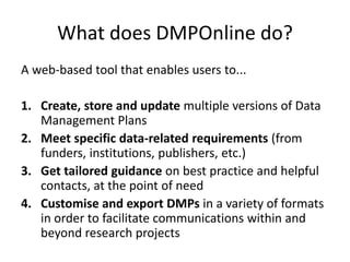 Focus Group on DMPOnline | PPT