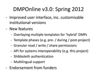 Focus Group on DMPOnline | PPT