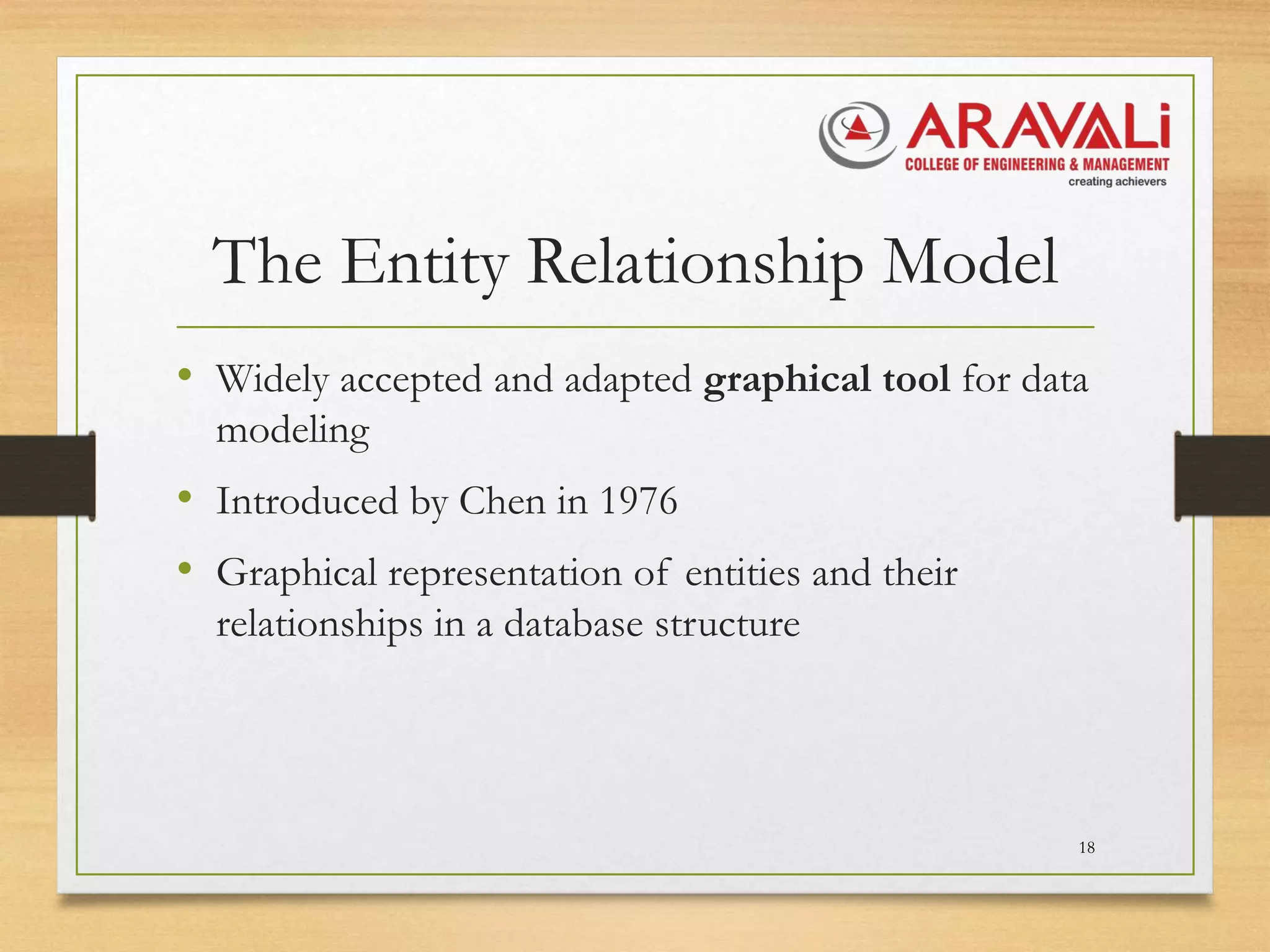 Data Models - Department of Computer Science & Engineering | PPT