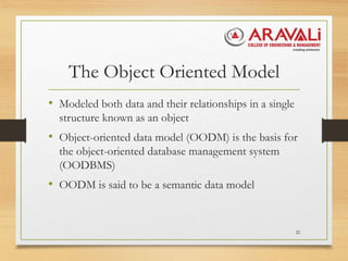 Data Models - Department of Computer Science & Engineering | PPT