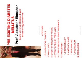 pre existing DM in pregnancy | PPT