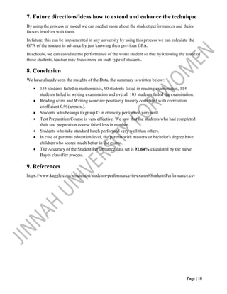 Student Performance Data Mining Project Report | PDF