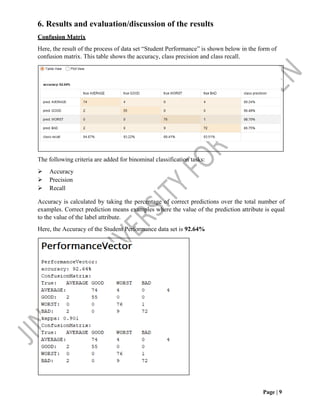 Student Performance Data Mining Project Report | PDF