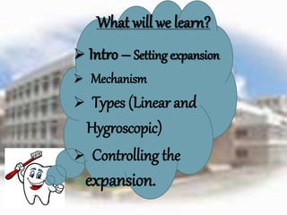 Setting expansion of Gypsum | PPTX