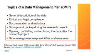 Data management planning - Training for trainers, part II | PPT