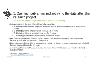 DMP workshop - Documentation & metadata | PPT