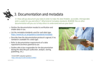 DMP workshop - Documentation & metadata | PPT