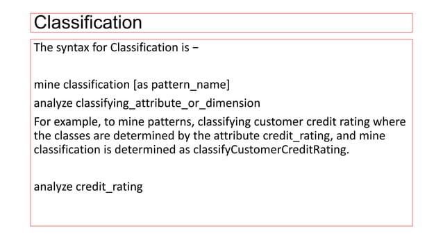 DMQL(Data Mining Query Language).pptx | Databases | Computer Software and Applications