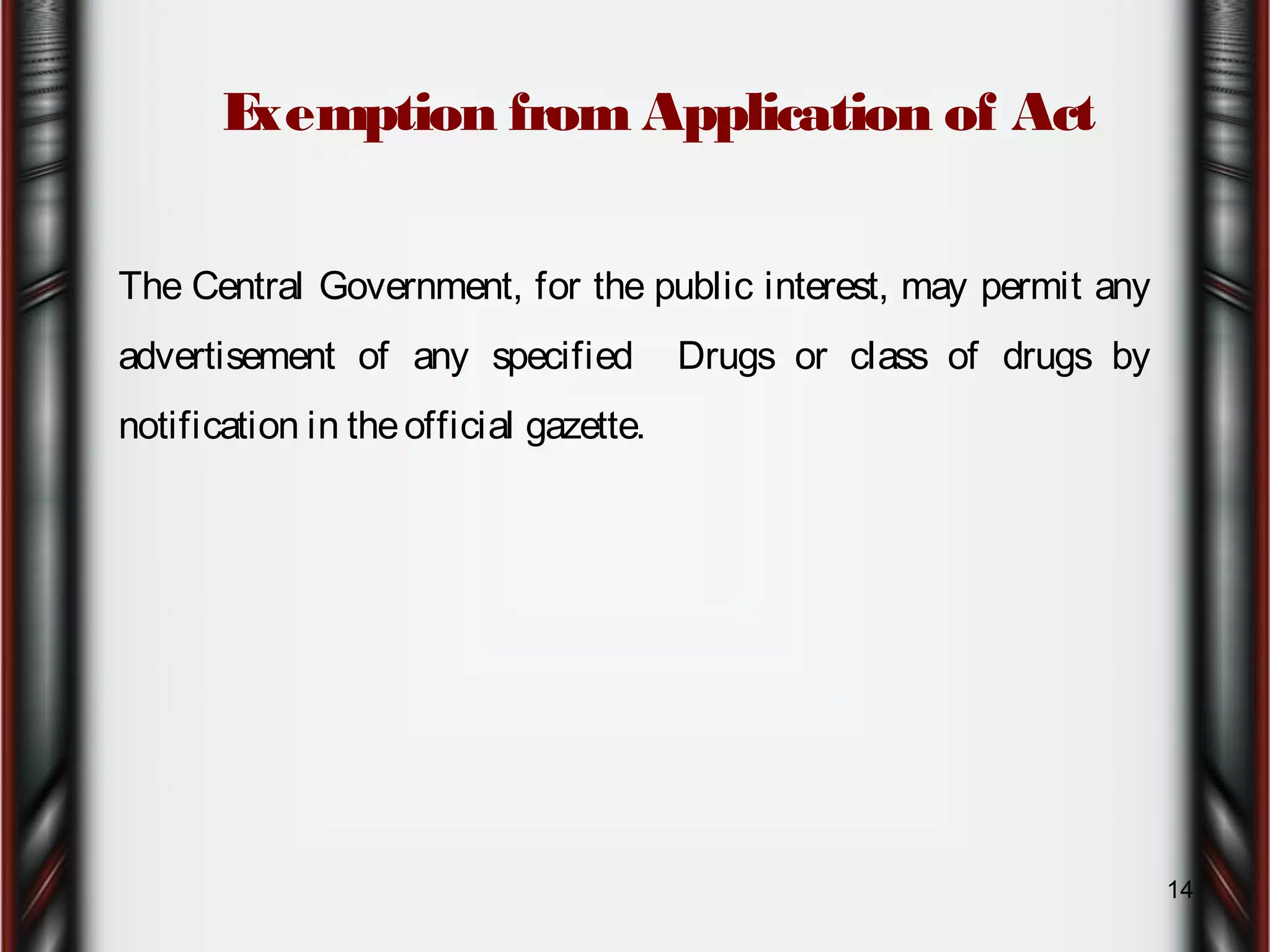 Drugs and Magic Remedies (Objectionable Advertisements), 1954 Act,1954 ...