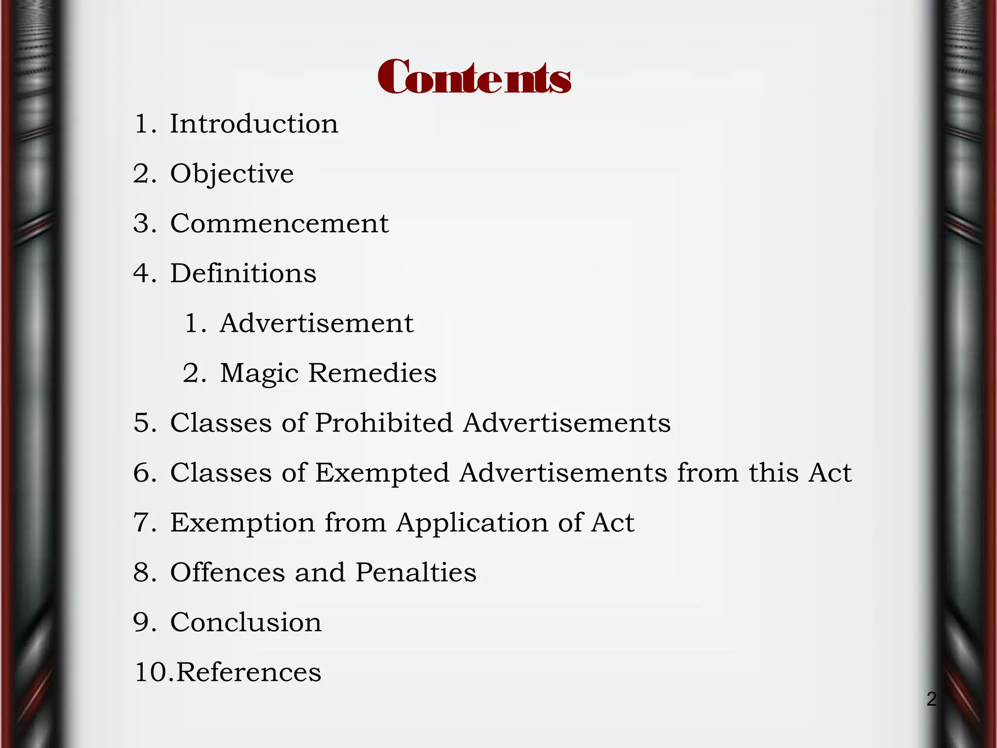 Drugs and Magic Remedies (Objectionable Advertisements), 1954 Act,1954 ...