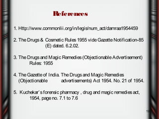 Drugs and Magic Remedies (Objectionable Advertisements), 1954 Act,1954 ...