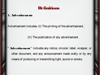 Drugs and Magic Remedies (Objectionable Advertisements), 1954 Act,1954 ...