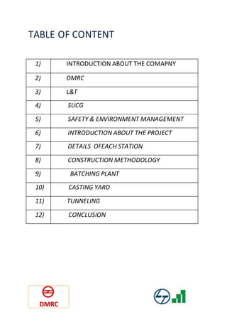 Dmrc and l&t tranning report | DOCX