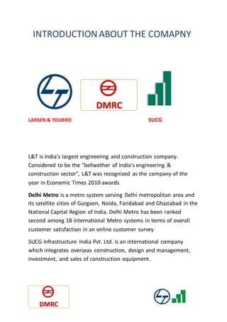 Dmrc and l&t tranning report | DOCX