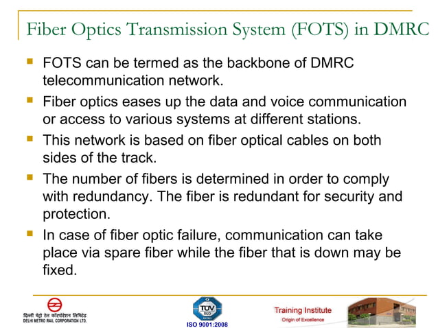 Dmrc Fiber Optics Transmission System | PPT | Computer Networking ...