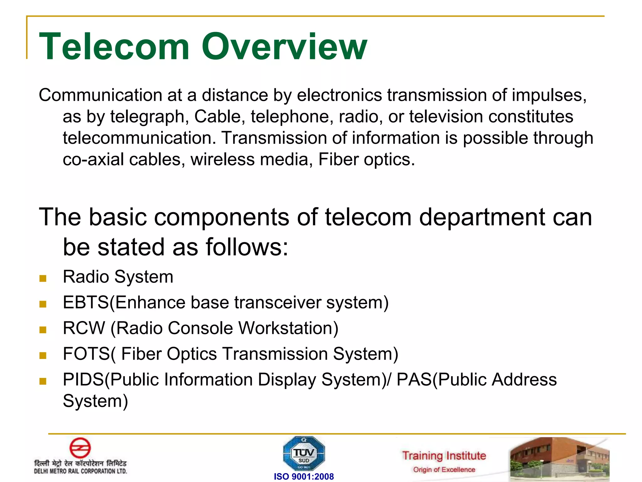 DMRC Telecom Internship | PPTX