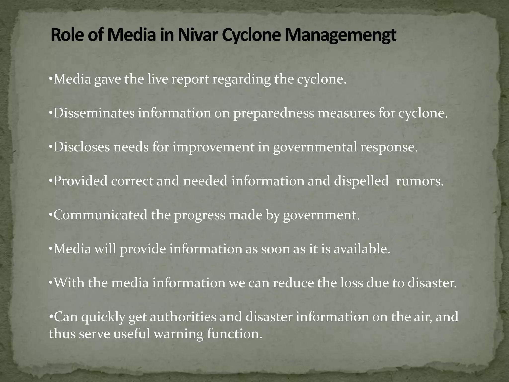 Media in Disaster Management | PPTX