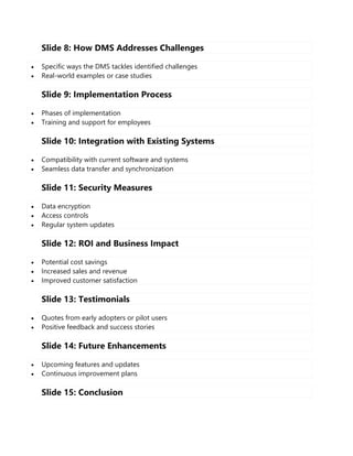 Dealer management system for Hitechrobotics system | DOCX