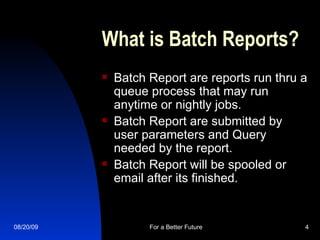 Dms Batch Reporting | PPT
