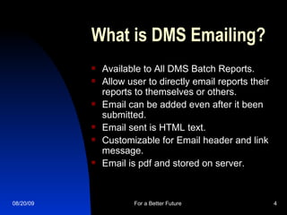 Dms Emailing Reports | PPT