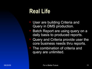 Dms Reporting Criteria | PPT