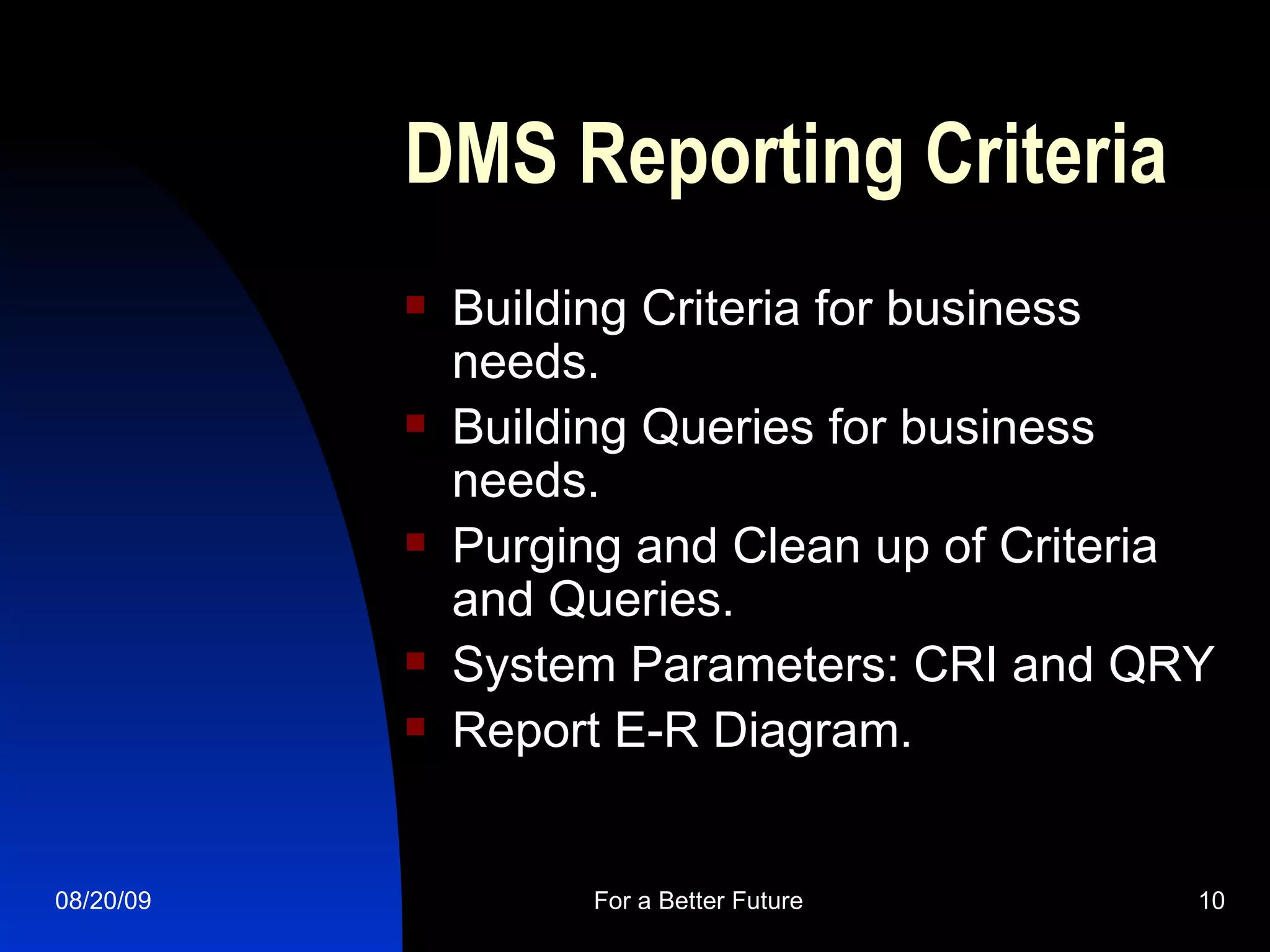 Dms Reporting Overview | PPT