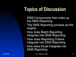 Dms Reporting Overview | PPT