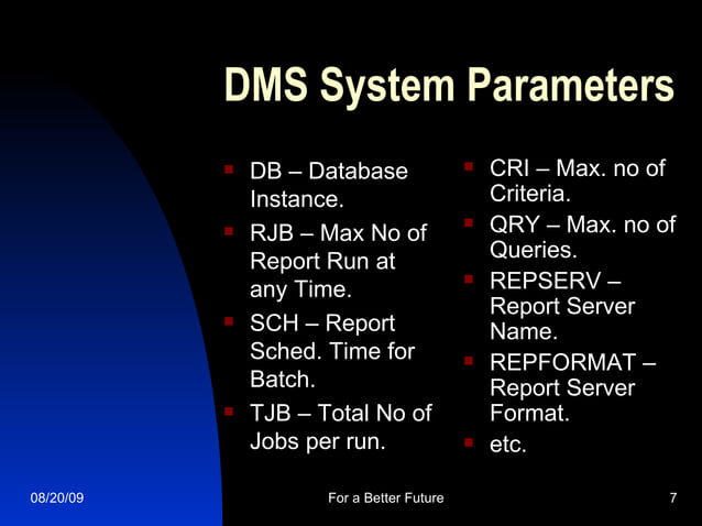 Dms Reporting Overview | PPT