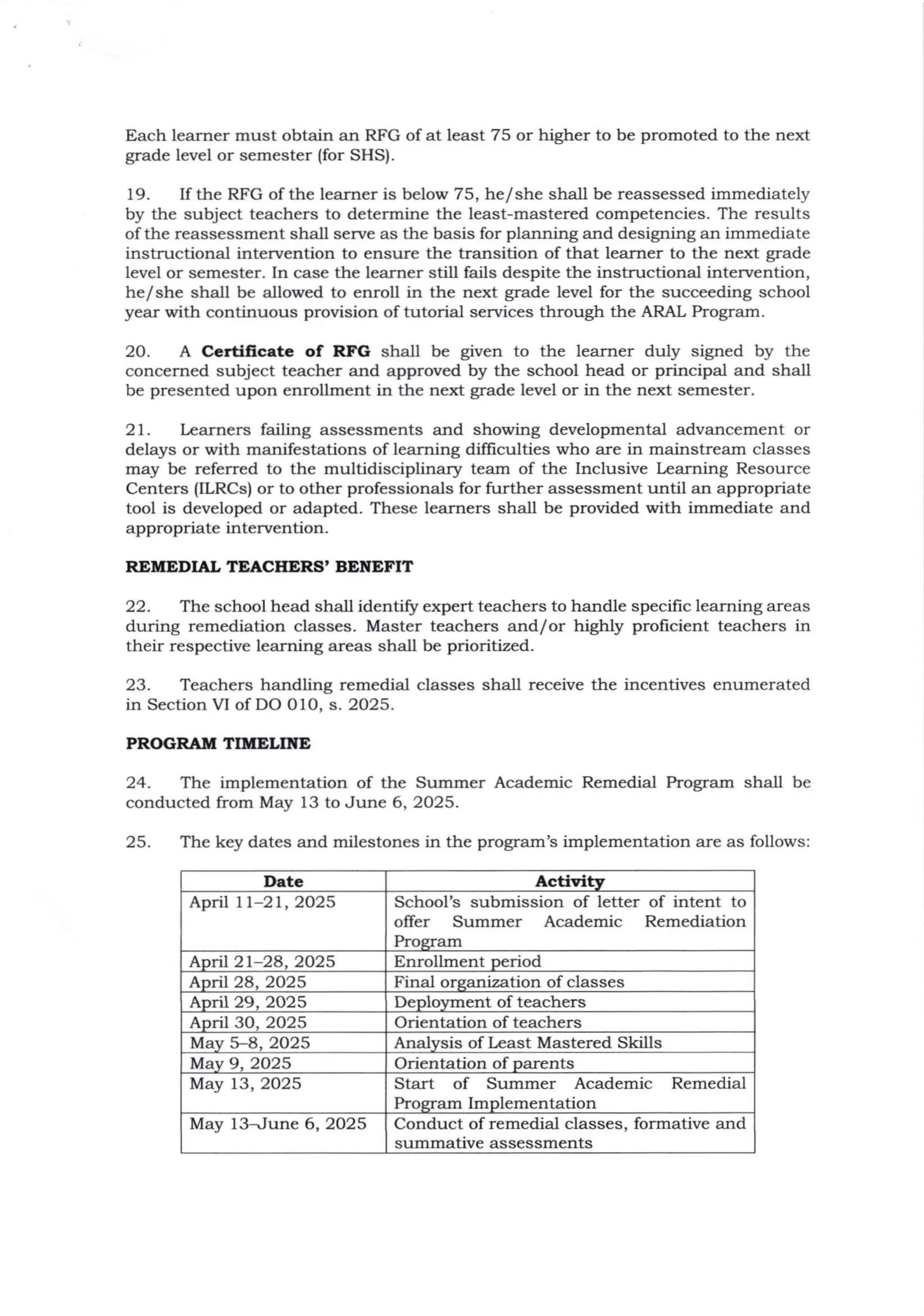 DM_s2025_035: Summer Academic Remedial Program | PDF