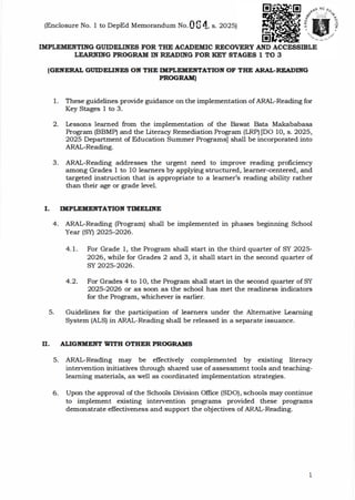 IMPLEMENTING GUIDELINES ON THE ACADEMIC RECOVERY AND ACCESSIBLE ...