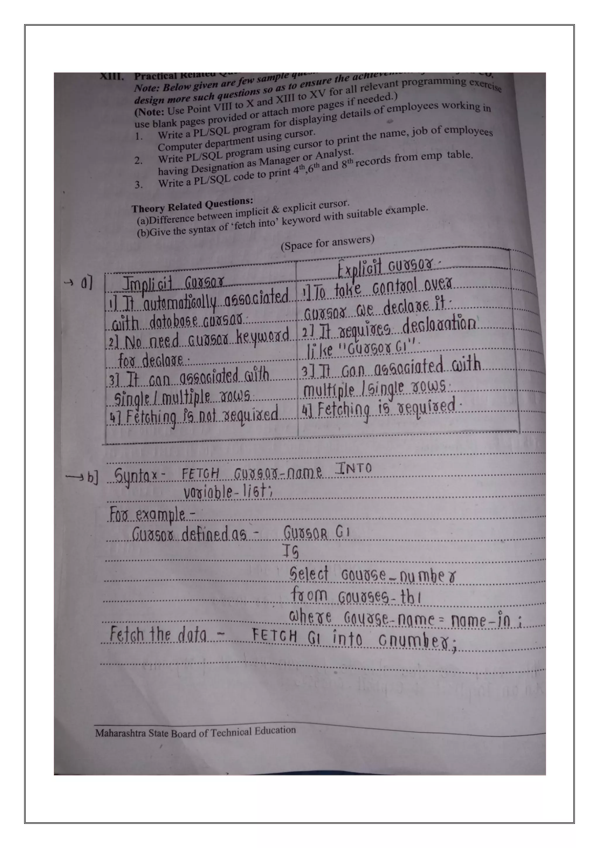 A LABORATORY MANUAL FOR DATABASE MANAGEMENT SYSTEM (DMS) 22319 | PDF