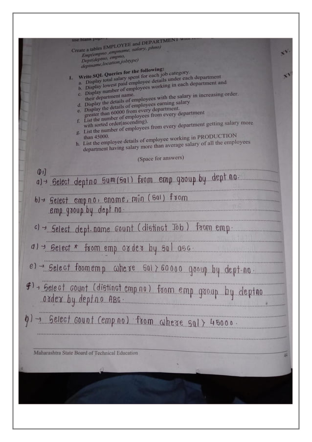 A LABORATORY MANUAL FOR DATABASE MANAGEMENT SYSTEM (DMS) 22319 | PDF