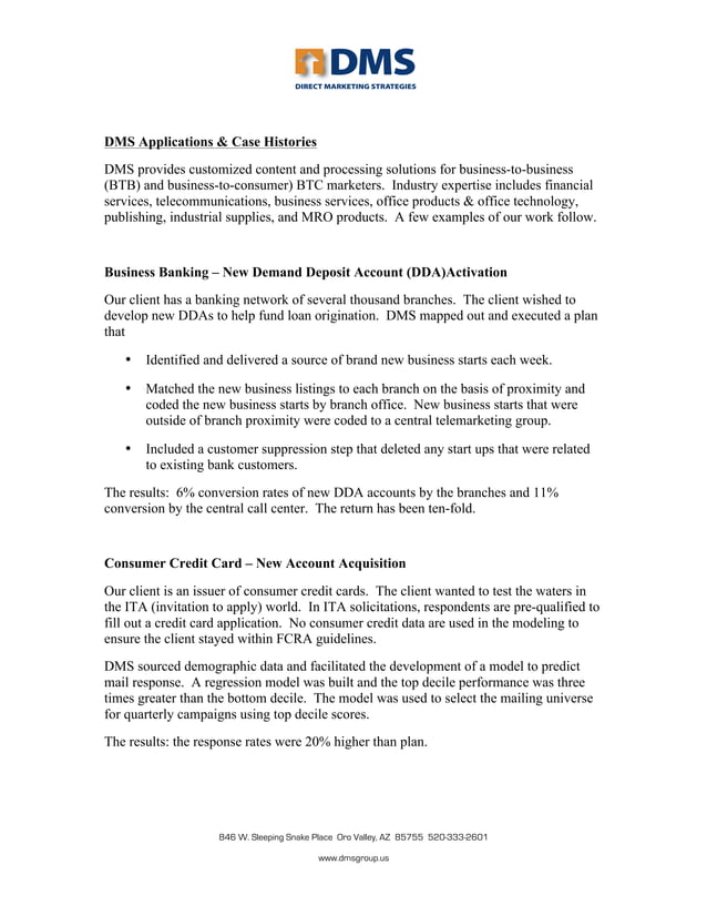 DMS Case Histories | PDF