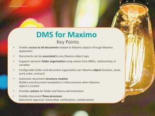 DMS component for MAXIMO | PPTX