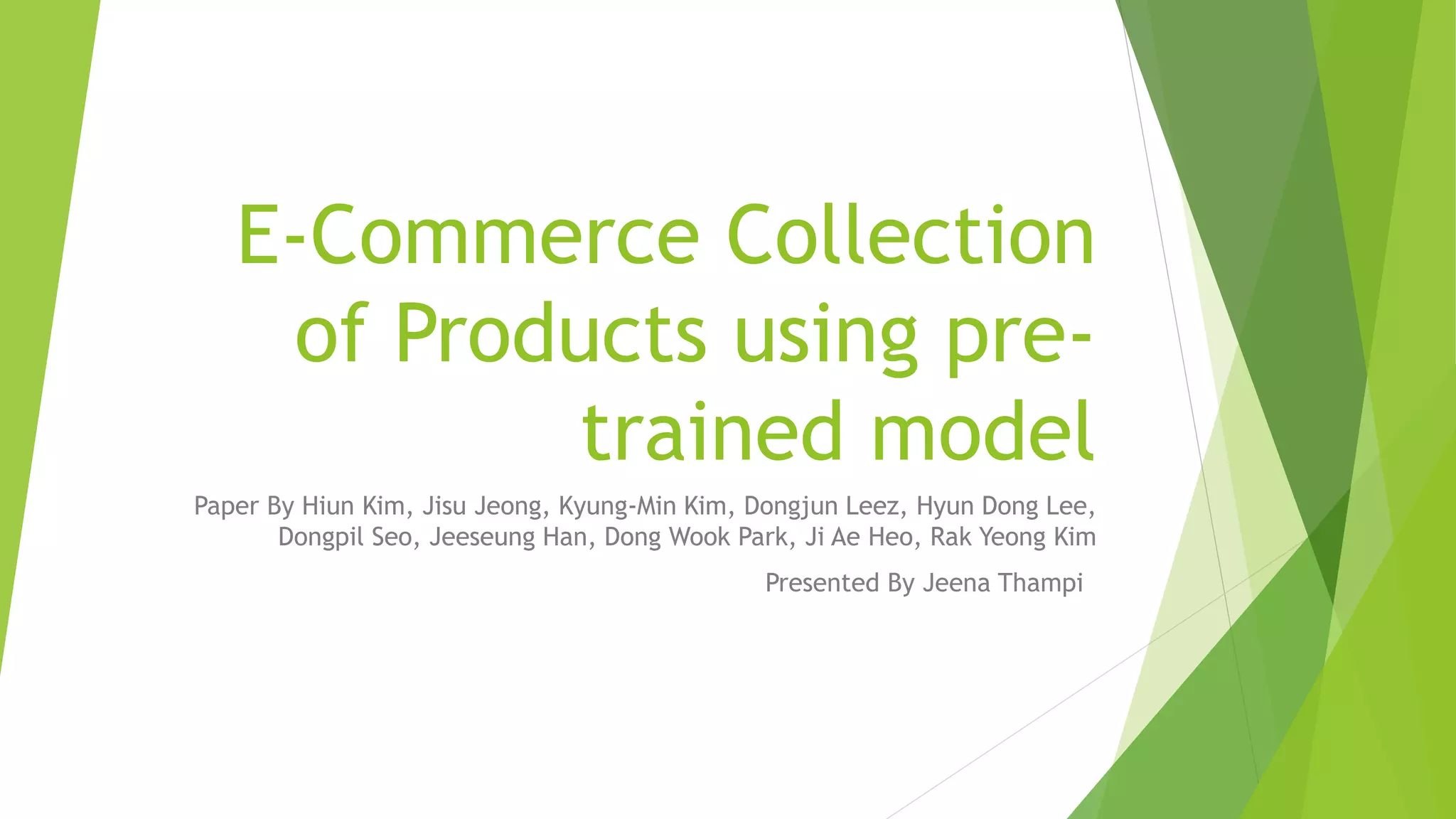E-Commerce - Automatic Building of Collection of Products | PPT | Free ...