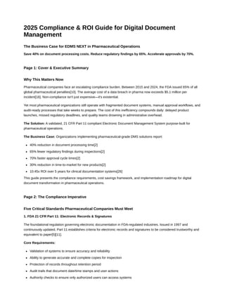 Maximizing Compliance and Efficiency with EDMS NEXT in Pharma ...