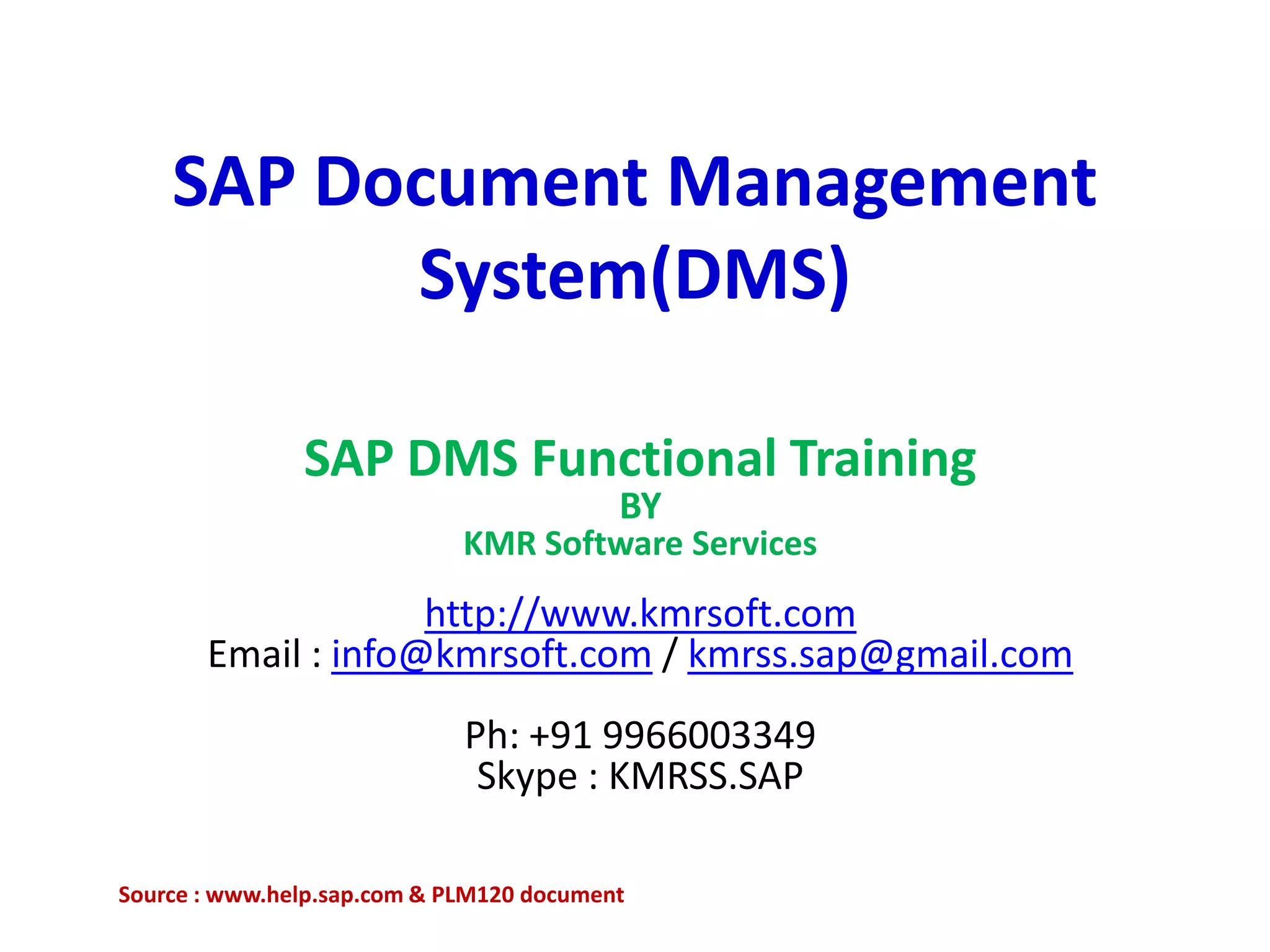 SAP DMS PLM 120 | PDF