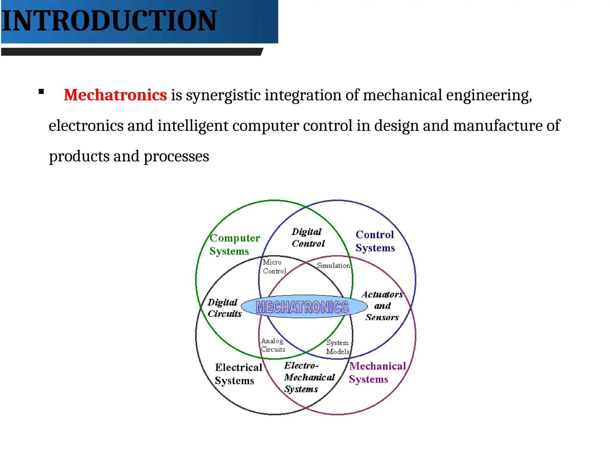 Introduction to design of mechatronic system | PPT