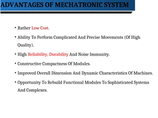 Introduction to design of mechatronic system | PPT