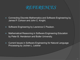connecting discrete mathematics and software engineering | PPTX
