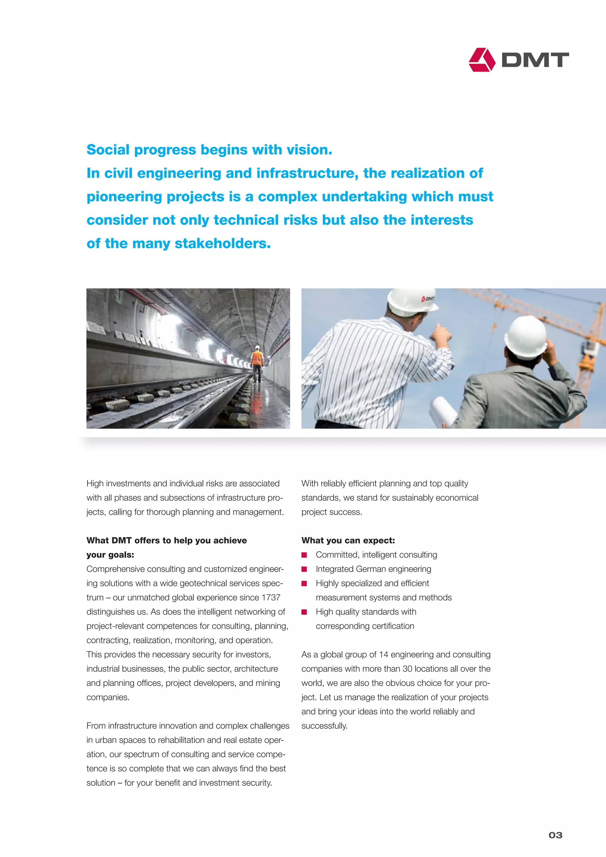 DMT Civil Engineering & Infrastructure Brochure | PDF