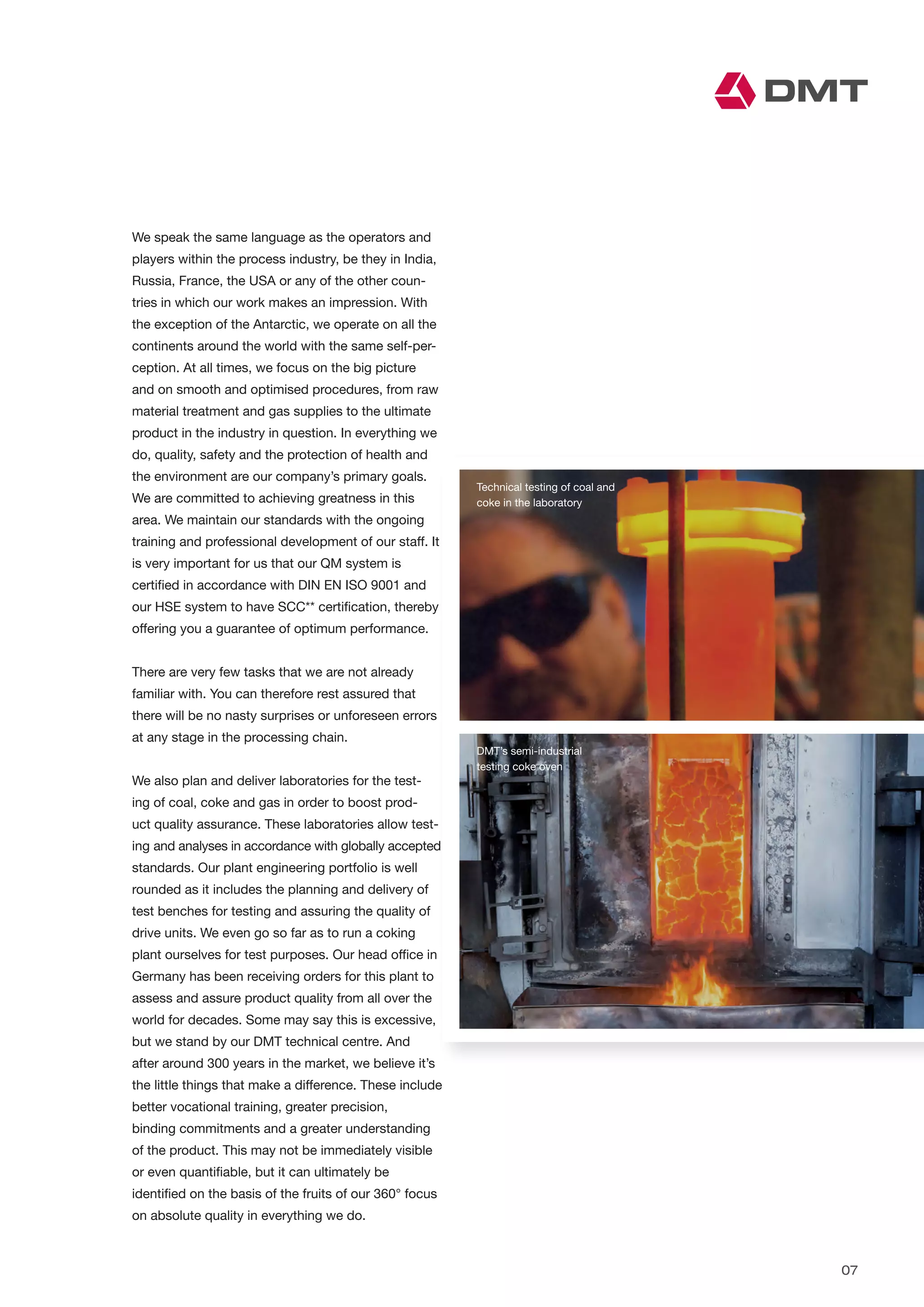 DMT Plant and Process Engineering Brochure | PDF