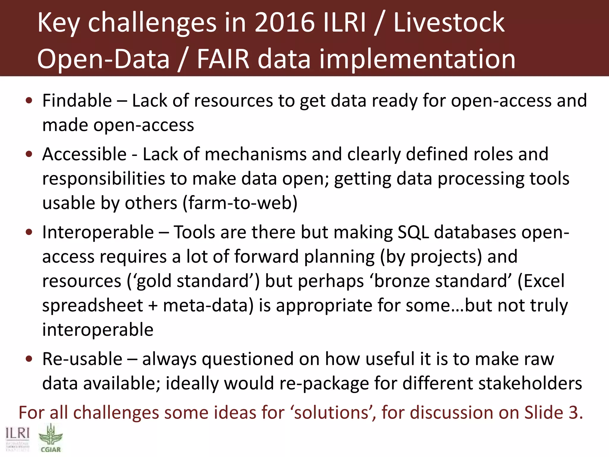 Data management stocktaking—ILRI and Livestock CRP | PPT | Free Download