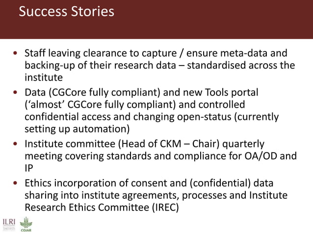 Data management stocktaking—ILRI and Livestock CRP | PPT