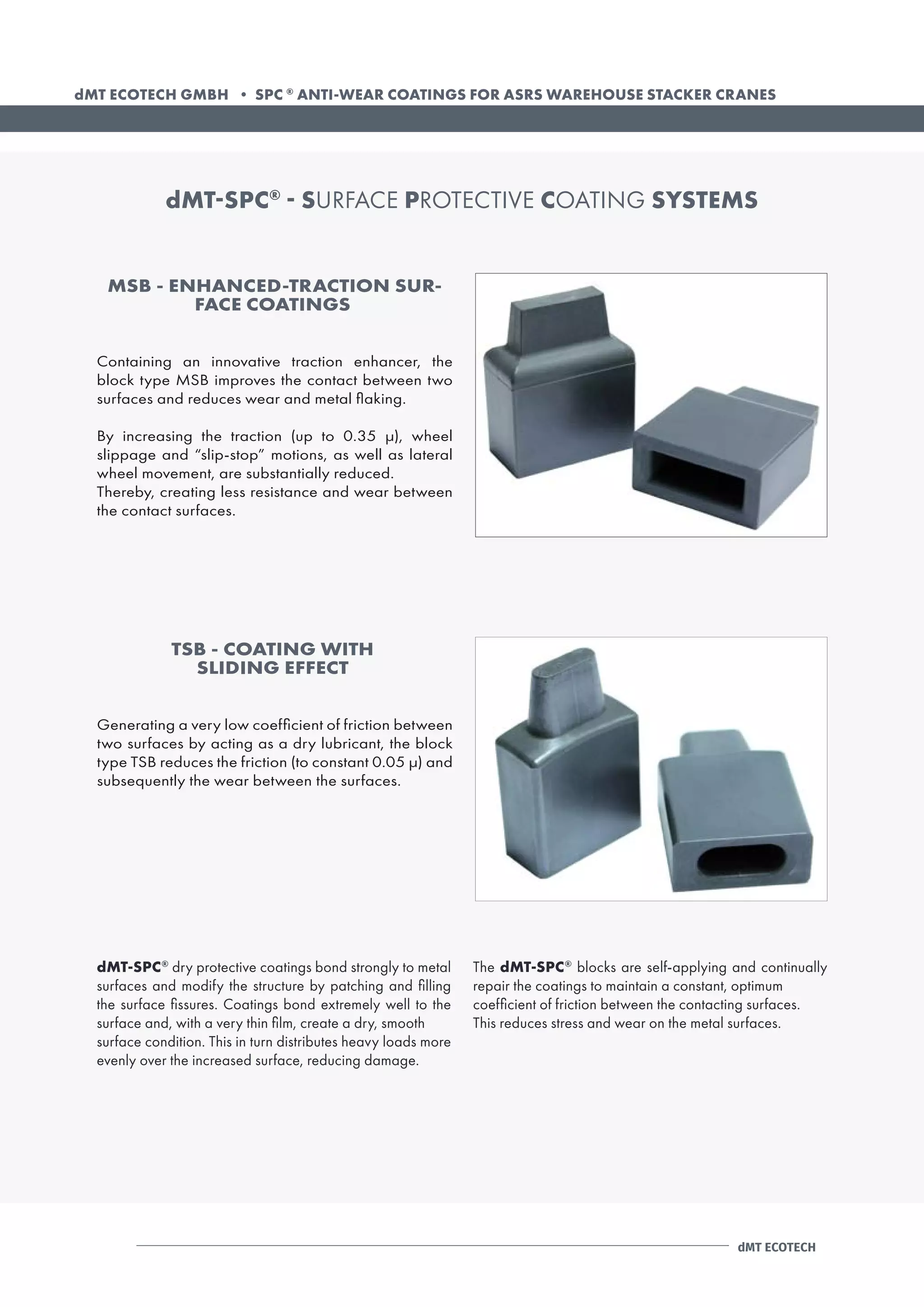 dMT SPC® dry surface coatings for the ultimate wear protection on ...